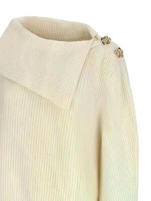Blumarine Button-embellished Ribbed Sweater