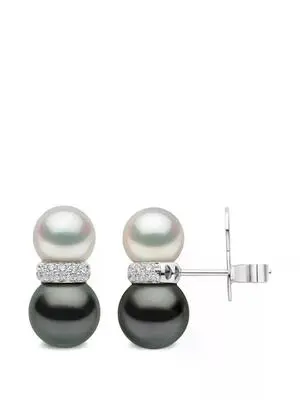 Yoko London Glitz Pearl And Diamond Earrings