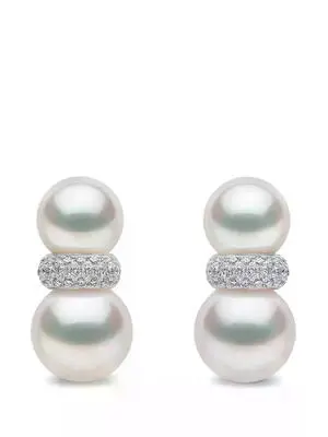 Yoko London Glitz South Sea Pearl And Diamond Earrings - Silver