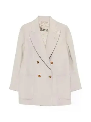 Herno Double-breasted Peak-lapel Coat - Neutrals