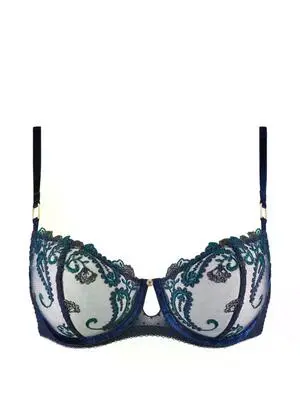 AUBADE Velvet Memories Embroidered Balcony Bra - Blue