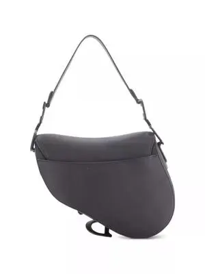 Dior Ultra Matte Saddle Handbag Leather Medium Shoulder Bag Black