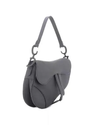 Dior Ultra Matte Saddle Handbag Leather Medium Shoulder Bag - Black