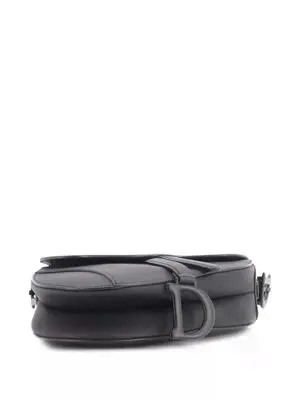 Dior Ultra Matte Saddle Handbag Leather Medium Shoulder Bag - Black