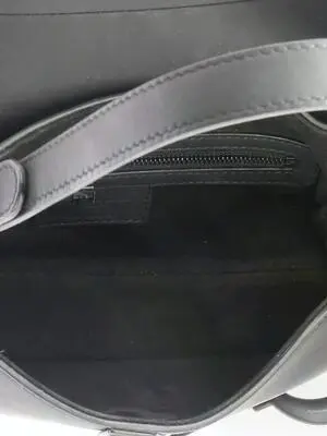 Dior Ultra Matte Saddle Handbag Leather Medium Shoulder Bag - Black