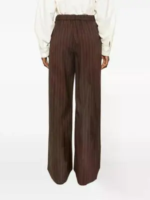 LARDINI Pinstripe Wide-leg Trousers - Brown