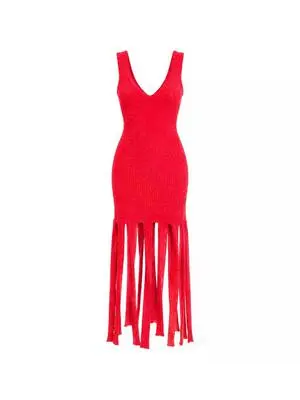 SIMONMILLER Tira Fringe-hem Midi Dress