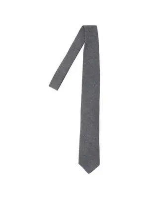 LARDINI Micro-pattern Wool Tie - Grey