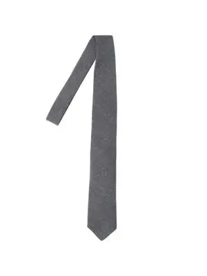 LARDINI Micro-pattern Wool Tie - Grey