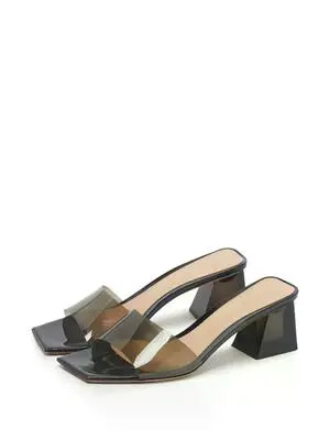 GIANVITO ROSSI Cosmic Square-toe Sandals - Black