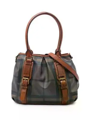 Burberry 2012-2026 Smoked Check Coated Canvas Satchel