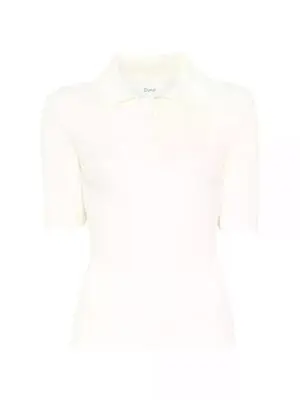 DUNST Ribbed-knit Polo Shirt