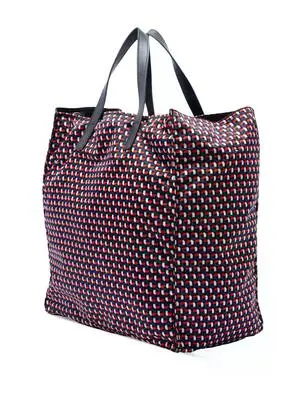 Prada 2013-2026 Tessuto Stampato Octagon Satchel - Red