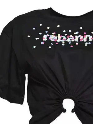 Rabanne Sequin-logo Ring-detail T-shirt