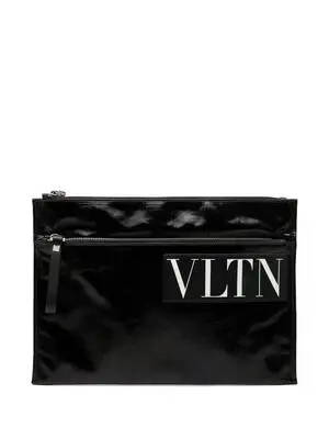Valentino Garavani 2018-2026 Vinyl Vltn Clutch Bag - Black