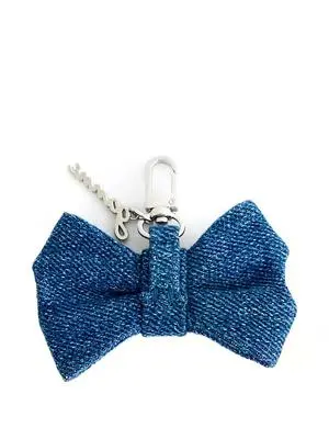 GANNI Bow-detail Denim Keyring