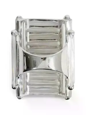 ALAN CROCETTI Maxi Crystallised Armour Ring - Silver