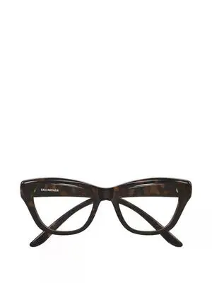 Balenciaga Tortoiseshell-effect Cat-eye Glasses - Brown