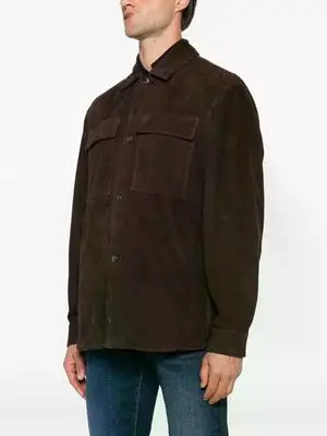 7 For All Mankind Suede Flap-pocket Shirt