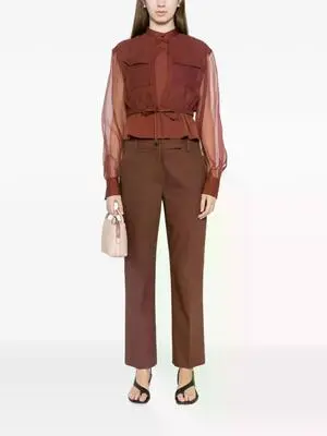 Brunello Cucinelli Sheer-sleeve Drawstring Shirt
