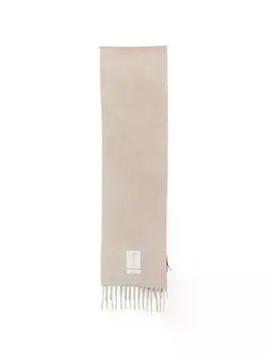 Jacquemus Fringed Logo-patch Scarf - Neutrals
