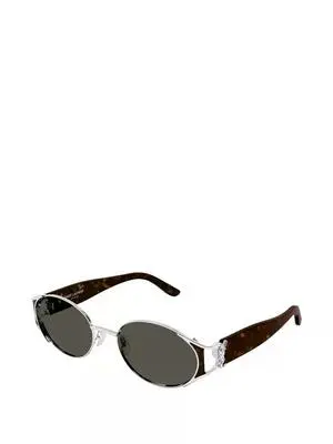 Saint Laurent Oval-frame Sunglasses - Silver