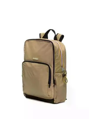 K-WAY Gizy Logo-patch Zip-fastening Backpack - Brown