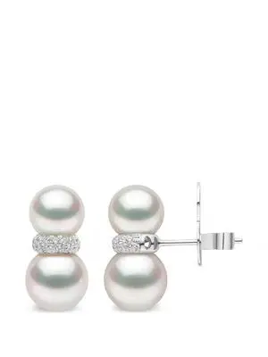 Yoko London Glitz Akoya Pearl And Diamond Earrings