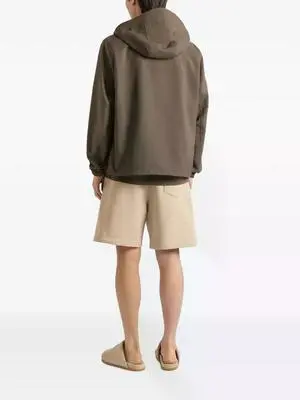 Givenchy Bermuda Shorts In Fleece With Paris Gros Grain - Neutrals