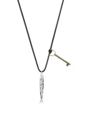 Givenchy Lucky Charms Necklace In Leather And Metal - Silver