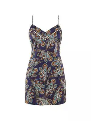 AUBADE Silk Night Paisley-print Nightdress - Blue