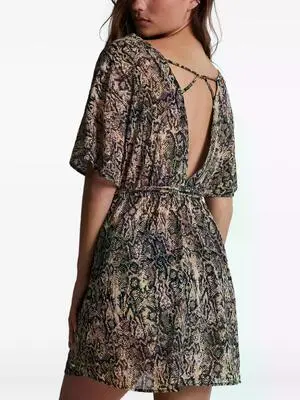 AUBADE Snake-print Belted Dress