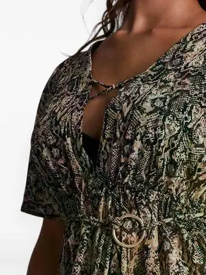 AUBADE Snake-print Belted Dress