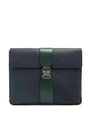 PIQUADRO Buckle-fastening Leather Laptop Bag