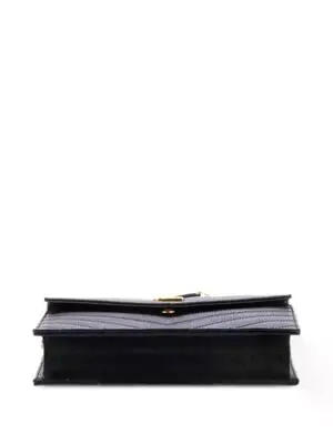 Saint Laurent Classic Monogram Wallet On Chain Matelasse Chevron Leather Small Crossbody Bag - Black