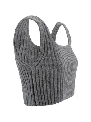 Max Mara Ribbed-knit Cropped Top