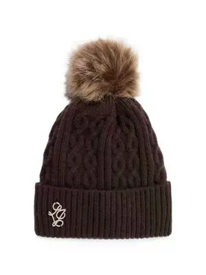 Liu Jo Knitted Hat With Pom-pom - Brown