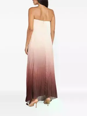 L'IDEE Pleated Ombré-effect Maxi Dress