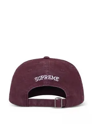 Supreme S Logo Washed Canvas Baseball Cap - Red