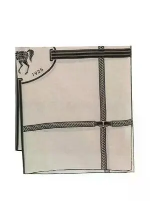 Fendi Equestrian-print Scarf - Neutrals