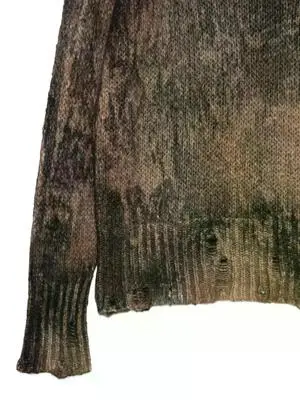 Avant Toi Distressed-effect Roll-neck Sweater