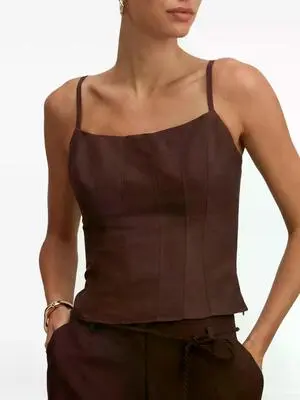 EVER NEW River Cropped Corset Top - Brown