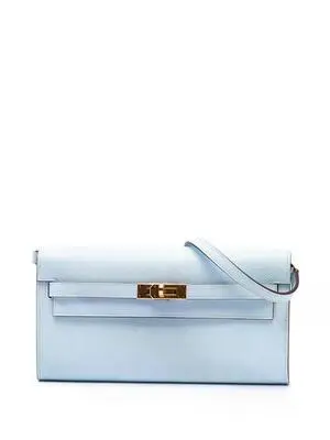 Hermès 2020 Epsom Kelly To Go Wallet Crossbody Bag Blue