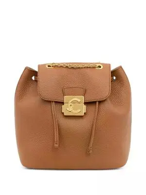COCCINELLE Small C-me Logo-plaque Drawstring Backpack - Brown