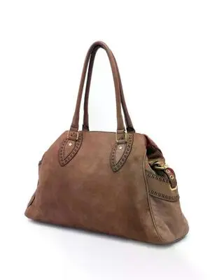 Fendi 2000-2012 Medium Zucca Nubuck Etniko Du Jour Handbag Shoulder Bag