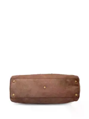 Fendi 2000-2012 Medium Zucca Nubuck Etniko Du Jour Handbag Shoulder Bag