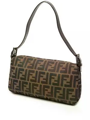 Fendi 2000-2010 Zucca Canvas Baguette Shoulder Bag