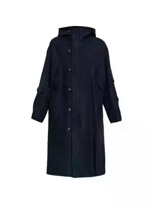 Yohji Yamamoto Hooded Wool-blend Coat