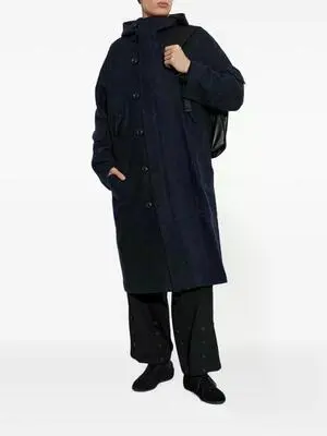 Yohji Yamamoto Hooded Wool-blend Coat