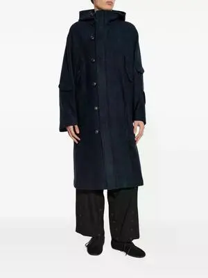 Yohji Yamamoto Hooded Wool-blend Coat